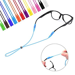 Hifot Adjustable Eyeglasses Strap Eyewear Retainer 12 Pack with Glasses Cleaning Cloth,Silicone Sunglasses Holder Strap,Eyeglasses Retainer