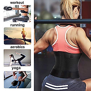 Nebility Women Waist Trainer Belt Tummy Control Waist Cincher Trimmer Sauna Sweat Sport Girdle Slim Belly Band (2XL, Black)