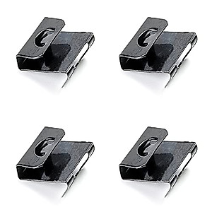 Bettomshin 50Pcs Metal Photo Frames Hanger Hooks, 0.3mm Thick S-Shaped Single-Free Nail Hook, Iron Spray Paint Black Hooks Hanger Clips for Wall Mount Album Picture Photo Artwork Display Frames