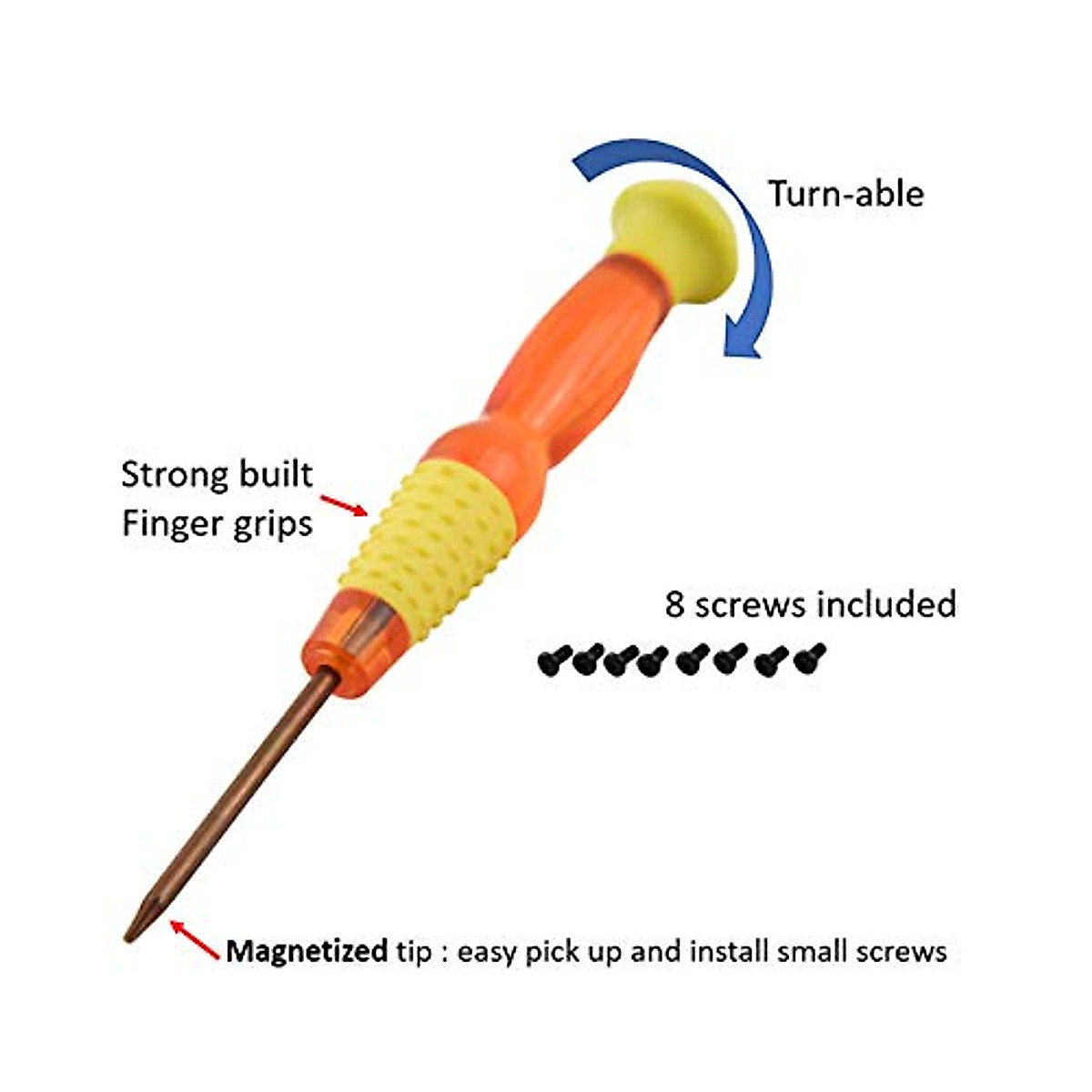 Replacement Screws+Screwdriver Mangetized Tool for Beats Studio 2 Studio 3 Headphone Headset Repair Parts (Black)