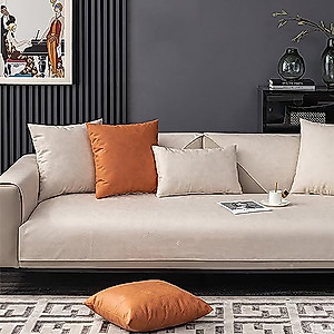 LIANGLAOI Faux PU Leather Sofa Cover for 1 2 3 4 Seater,Waterproof Non-Slip Sectional Couch Cover,L Shaped Sofa Slipcover for Dogs Pets Children Furniture Protector-Blue,1pc-45x45cm/Pillowcase