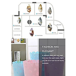 Nazr Wastebasket, Hollow Flower Shape Plastic Lidless Wastepaper Baskets Trash Can (S-Purple)