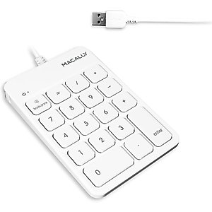 Macally USB Numeric Keypad | Wired Number Pad | External Number Pad for Laptop Computer Desk PC Mac (Perfect for Data Entry) 10 Key USB Keypad