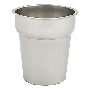 Kratos 29M-052 Single 3.5 Quart Electric Countertop Food Warmer with Inset Pot, Lid, and Ladle. Stainless Steel Nacho Cheese and Chili Warmer. 120V, 200W