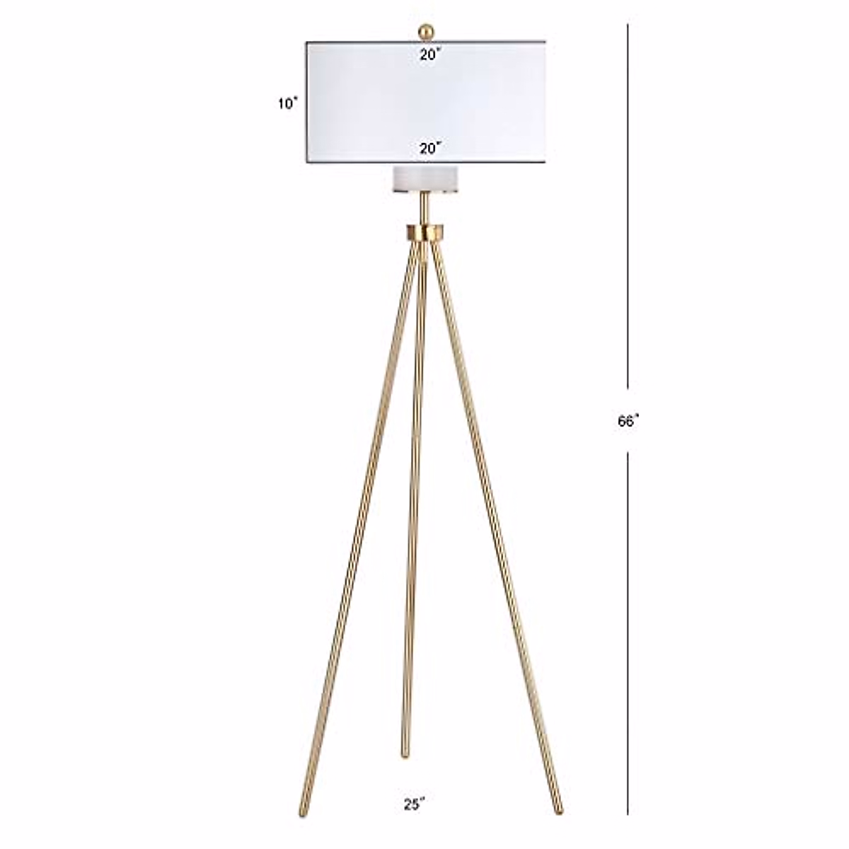 MISC Lighting 66-inch Tripod Led Floor Lamp - 25" X 66" Brown Brass Gold Bulbs Included Energy Efficient