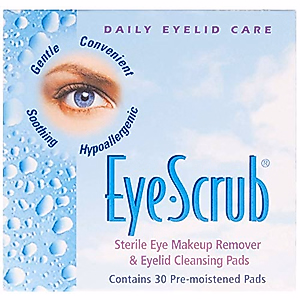 Eye Scrub Sterile Eye Makeup Remover & Eyelid Cleansing Pads 30 ea (Pack of 2)