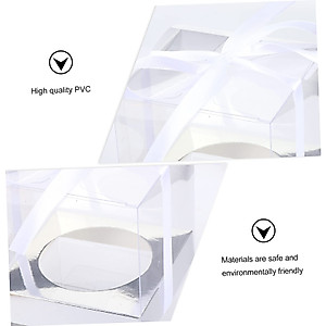 BESTOYARD 24 pcs cake box cupcakes containers clear container with lid candy takeout containers cake carrier holder cake containers with lids mini cupcake baby pvc carrying case Pretty