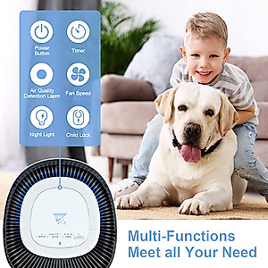 Air-Honati Air Purifiers, Air Purifier for Home Large Room, Smart Air Purifiers for Bedroom, HEPA Air Purifier for Pets, Remove 99.99% Odors Dust Pollen, Up to 2763 ft²，With Auto Mode H13 HEPA Filter