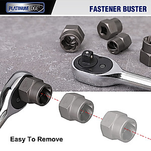 PLATINUMEDGE Bolt Extractor Tool Set, 13 Pieces Impact Bolt & Nut Remover Set, Stripped Lug Nut Remover, Extraction Socket Set for Easy Out Rusted Rounded Damaged Nuts Sockets and Bolts, Cr-Mo