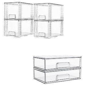 Vtopmart 4 Pack Large and 2 Pack 12''W Stackable Storage Drawers