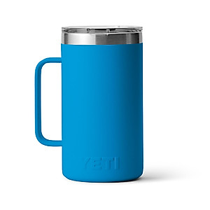 YETI Rambler 24 oz Mug, Vacuum Insulated, Stainless Steel with MagSlider Lid, Big Wave Blue