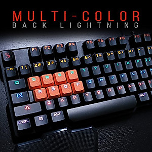 B720 Light Strike Optical Gaming Keyboard (Smooth/Linear) - Comfort Wrist pad - Faster Than Mechanical - 0.2ms Key Response Neon LED Backlit - Water Resistant [LK Black]