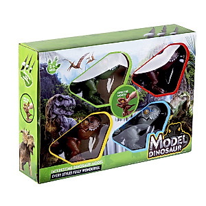 Berry President Dinosaur Toys for Kids 3-5, Dinosaurs Biting Fingers Puppets,Dinosaur Action Figures with Movable Mouths, Jurassic Dinosaur Toys (4 Dinosaurs)
