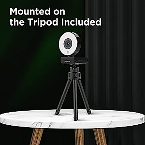 papalook 1080P Webcam with Ring Light and Tripod, PA552 Full HD Streaming Web Camera with Dual Microphones, Plug and Play USB Webcam for PC Mac Laptop Desktop, Zoom Skype Facetime Video Conference