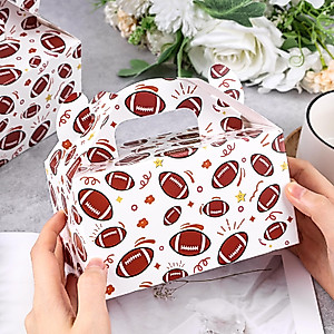 JOHOUSE 16PCS Party Favor Boxes, Football Paper Gift Boxes Goodie Bags Treat Boxes for Sports Birthday Party Decorations 6.1×3.5×3.3 inch