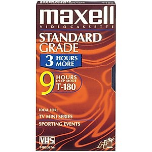 Maxell 213027 T-180 9 Hours Standard Grade VHS
