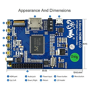 3.5inch Resistive Touch LCD HDMI Interface IPS Screen Display Resolution 480x320 for Raspberry Pi 4 3 2 Model B B+ A+ Raspbian Video Photo Supports Windows 11/10 / 8.1/8 / 7 @XYGStudy