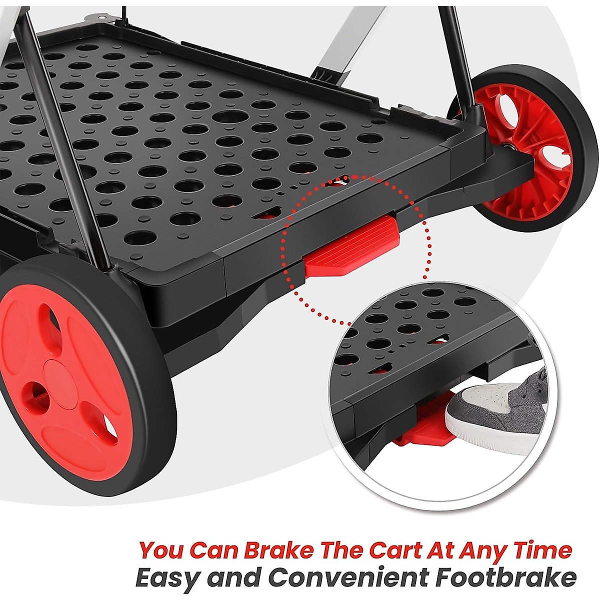 Multi Use Functional Collapsible Carts, Shopping Cart with Storage Crate, Mobile Folding Trolley, Portable Folding Cart, Shopping Cart Folding Trolley for Home, Groceries