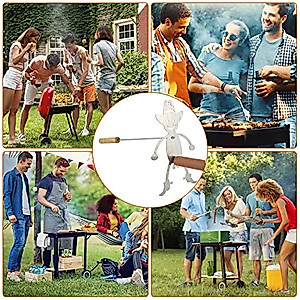 RICHERI 2 sets of marshmallow Grill Sticks, Stainless Steel Grill forks for men and women with hats, hot dog Stand Bonfire Party Family and friends Party Barbecue Forks