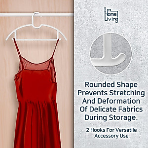 I M HOME LIVING Interlocking Slim Link Hangers 50 Pack with Connector Hooks, Premium Space-Saving Hangers, Heavy Duty Design for Coats, Suits, and Shirts, Neatly Stackable for Storage (White, 50)