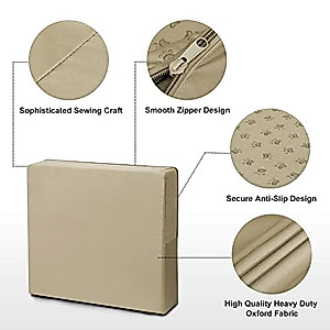 OutdoorLines Patio Seat Cushion Cover Replacement, Waterproof Cushion Cover for Outdoor Furniture, Anti-Slip Patio Chair Cushion Cover for Garden and Backyard (Set of 4, 24"x24"x4", Camel, Cover Only)