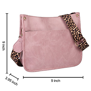 Tom Clovers Crossbody Bags for Women Vegan Leather Handbag Wallet Purse Adjustable Leopard Shoulder Strap