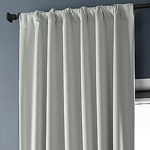 HPD Half Price Drapes Faux Linen Room Darkening Curtains - 108 Inches Long Luxury Linen Curtains for Bedroom & Living Room (1 Panel), 50W X 108L, Oyster