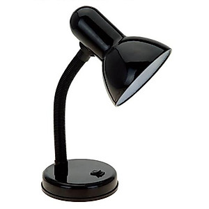 Simple Designs LD1003-BLK Basic Metal Flexible Hose Neck Desk Lamp, Black & Sylvania LED Light Bulb, 60W Equivalent A19, Efficient 8.5W, Medium Base, Frosted Finish, 800 Lumens
