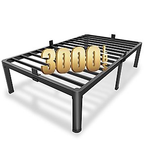 MAF 14 Inch Twin XL Metal Platform Bed Frames with Round Corner Legs, 3000 LBS Heavy Duty Steel Slats Support, Noise Free, No Box Spring Needed, Easy Assembly