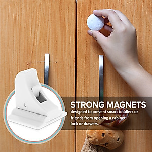 Magnetic Child Safety Cabinet Locks - 12 Lock + 3 Key for Baby Proofing Cabinets, Drawers and Locking Cupboard, Easy Install for Toddler and Childproof with Adhesive Latch, No Tools or Drill…