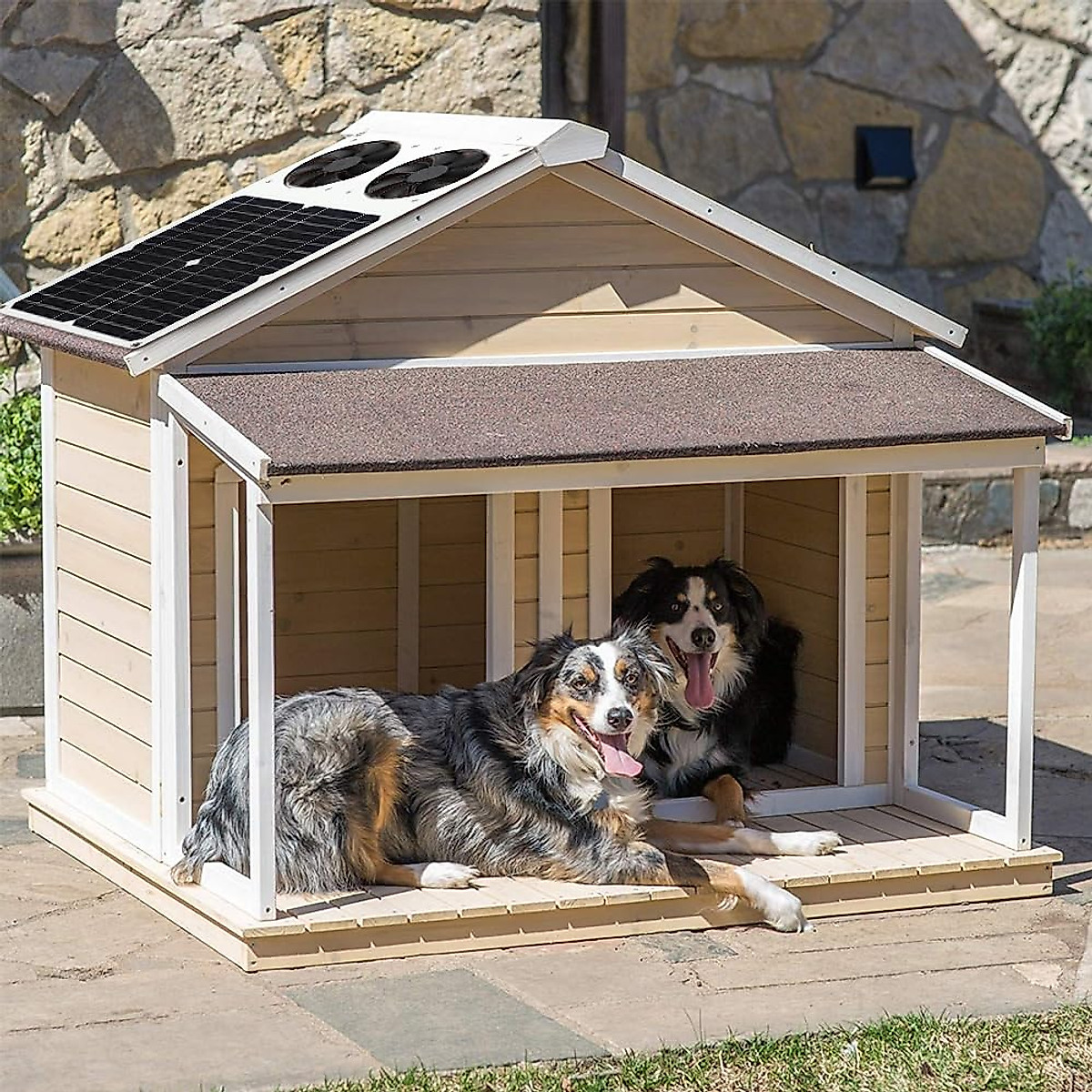 SUNYIMA Solar Panel Fan Kit, 12W Weatherproof with DC Dual Fan for Small Chicken Coops, Greenhouses, Sheds,Pet Houses, Window Exhaust