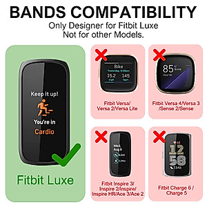 3 Pack Slim Sport Bands Compatible with Fitbit Luxe Band for Women, Soft Silicone Lace Thin Hollow-Out Replacement Wristbands Breathable Bands for Fitbit Luxe Fitness Smart Watch