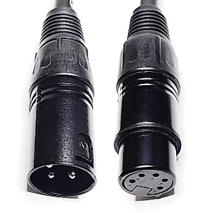 CESS-078 XLR 3-Pin to XLR 5-Pin Adapter Cables, XLR3M to XLR5F & XLR3F to XLR5M, 2 Pack