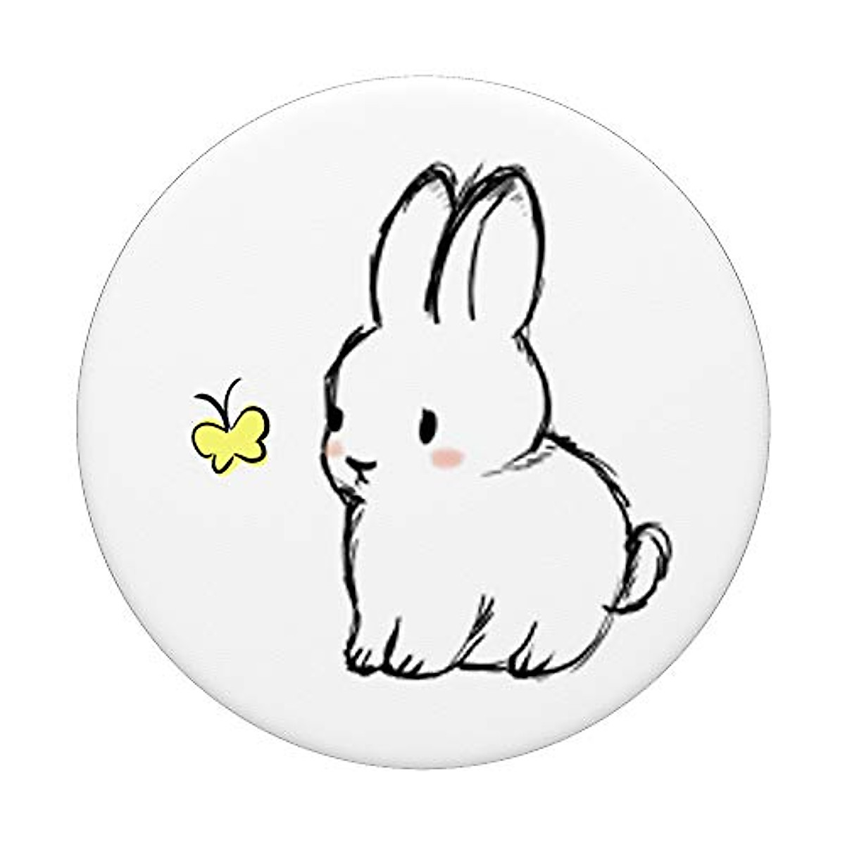 Cute Bunny Rabbit with Yellow Butterfly Graphic PopSocket PopSockets PopGrip: Swappable Grip for Phones & Tablets