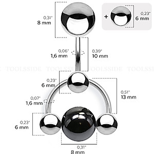 TOOLSSIDE Hood Piercing Jewelry for Genital Piercing - Vch Piercing Jewelry 14g Vertical - Hood Piercing Jewelry for Women - Vch Jewelry Vertical Hood