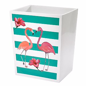 Avanti Linens Bathroom Decor Flamingo Paradise Collection, Wastebasket, Multicolor