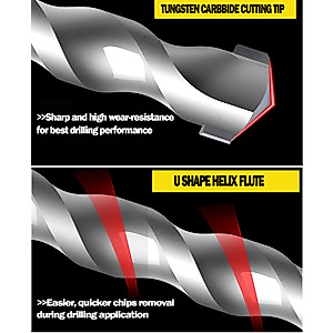 Masonry Drill Bits 3/16 in.x 3-1/2 in. Carbide Tip Flat Shank Drill Concrete Stone Bricks-10Pcs