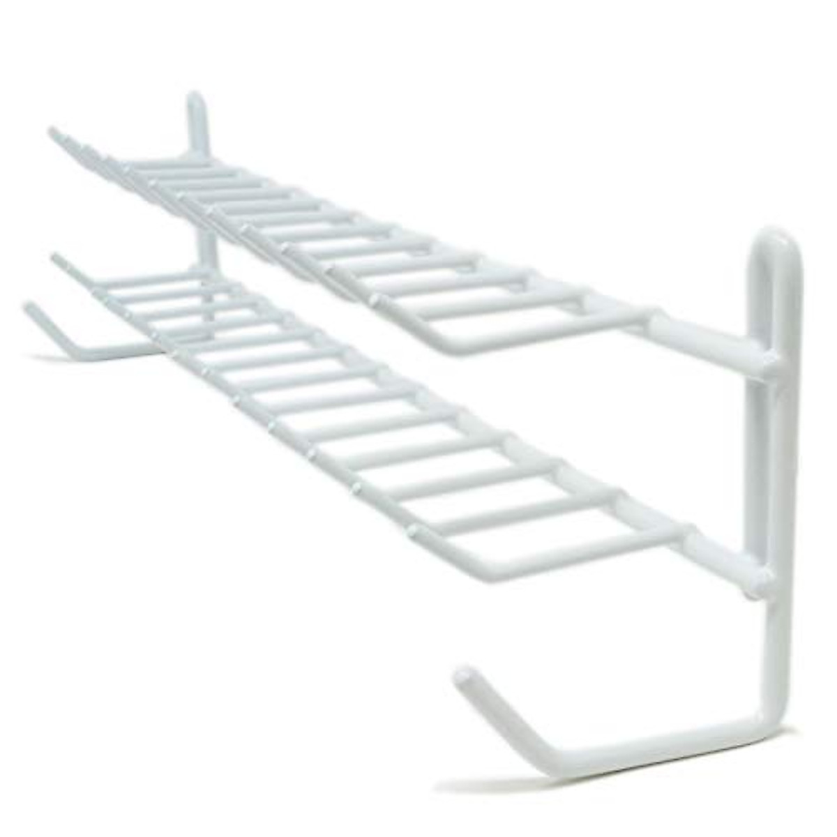 Huji Wall Mount Tie and Belt Rack Organizer, White (2 Pack)