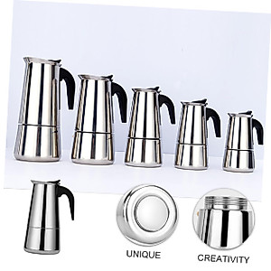 CRAFTHROU Coffee Pot Stainless Tea Kettle Classic Cafe Manual Coffee Maker Electric Tea Pots Espresso Machine Cafeteras Expresso Pouring Kettle Portable Pot Silver Stainless Steel