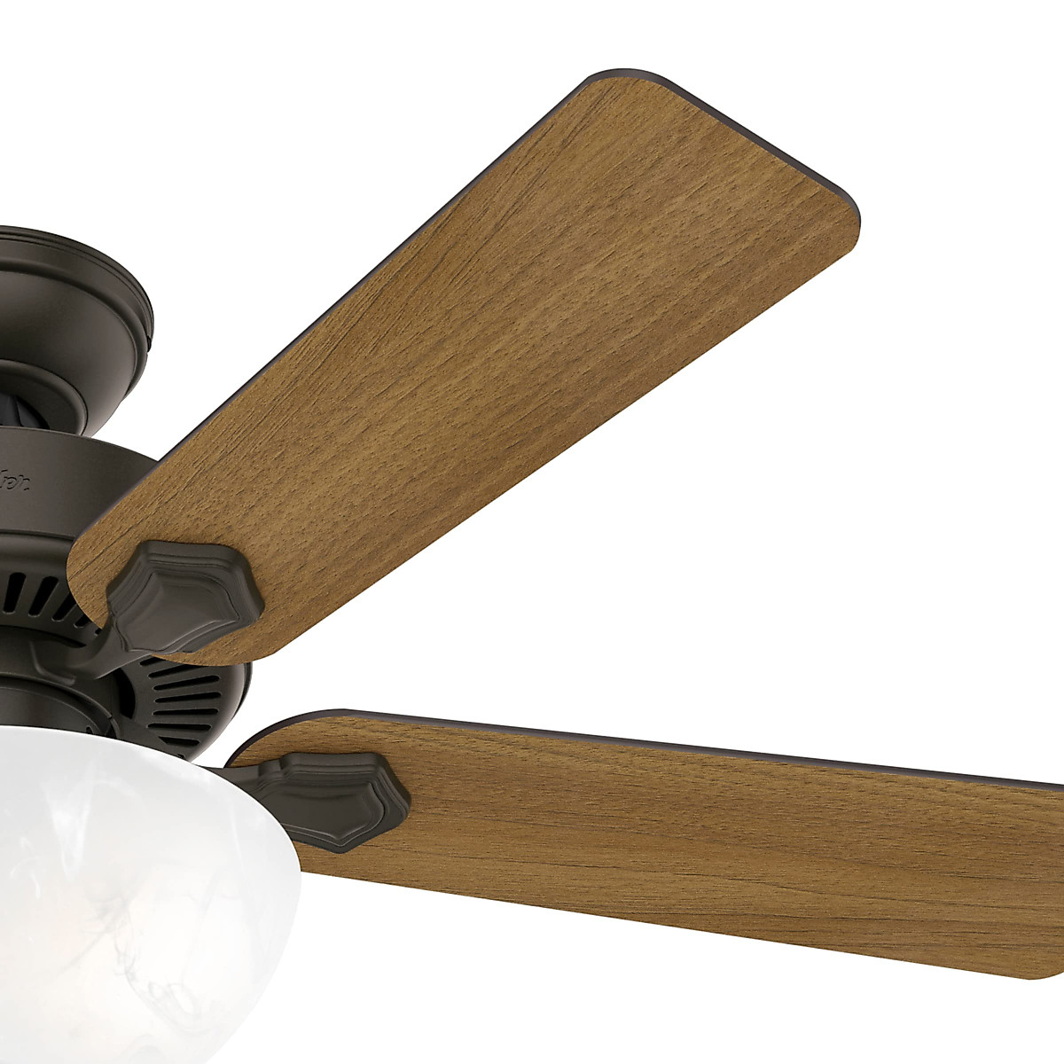 Hunter Fan Company Swanson 44-inch Indoor New Bronze Casual Ceiling Fan With Bright LED Light Kit, Pull Chains, and Reversible WhisperWind Motor Included