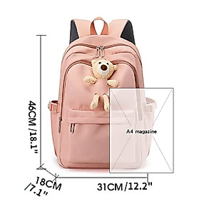 HUIHSVHA Kawaii Backpack, 18 Inch Large Capacity Aesthetic School Laptop Bag, Casual Travel Daypack for Teens Girls Students