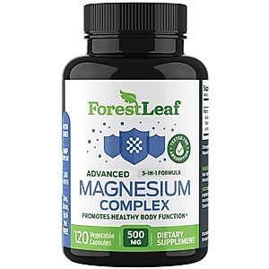 ForestLeaf Magnesium Complex 500mg - Magnesium 500mg Capsules - Magnesium Supplement 500 mg - Magnesium for Sleep, Magnesium for Constipation - Magnesium Supplement for Women (120 Ct)