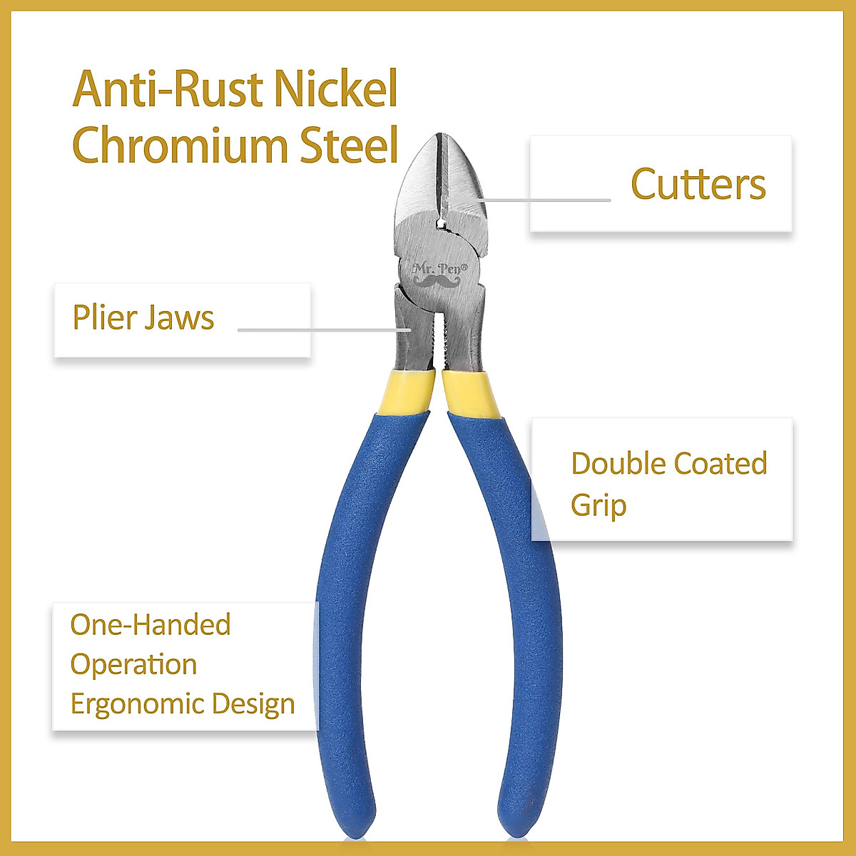 Mr. Pen- Wire Cutter, 6 Inch, Wire Cutters, Diagonal Wire Cutters, Flush Cutter, Nippers, Side Cutters, Flush Cutters, Diagonal Cutter, Cutting Pliers, Floral Wire Cutter, Wire Pliers