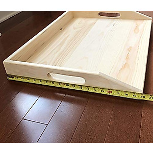 Boxwood and Mum Handmade Wood Serving Tray, Stove Top Cover works as TV Tray, Rolling Tray, Bed Tray, Oven Tray or Food Tray, Natural Unfinished Pine Wood Tray Serving Board, Amish Made in USA