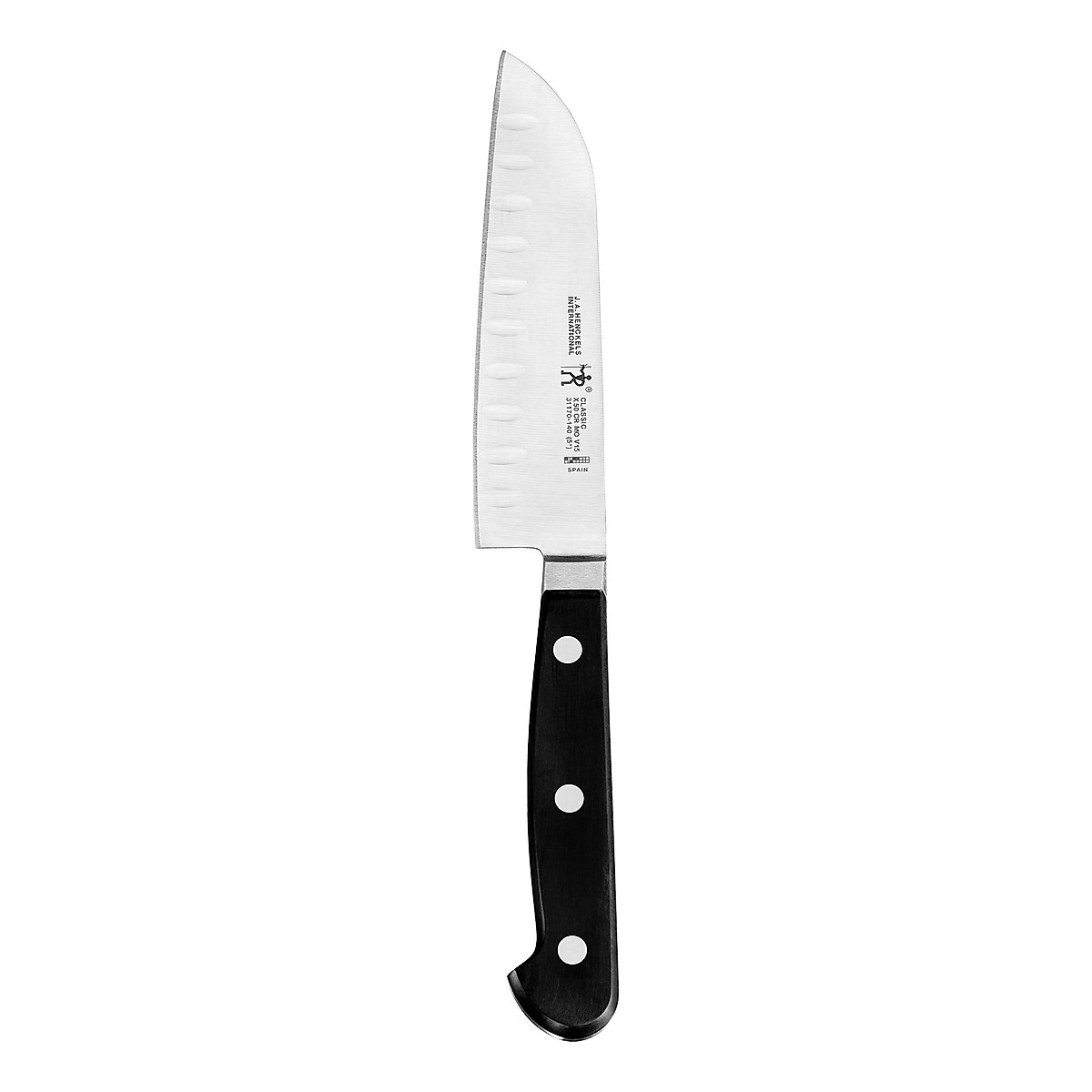 HENCKELS Classic Razor-Sharp 5-inch Hollow Edge Santoku Knife, German Engineered Informed by 100+ Years of Mastery