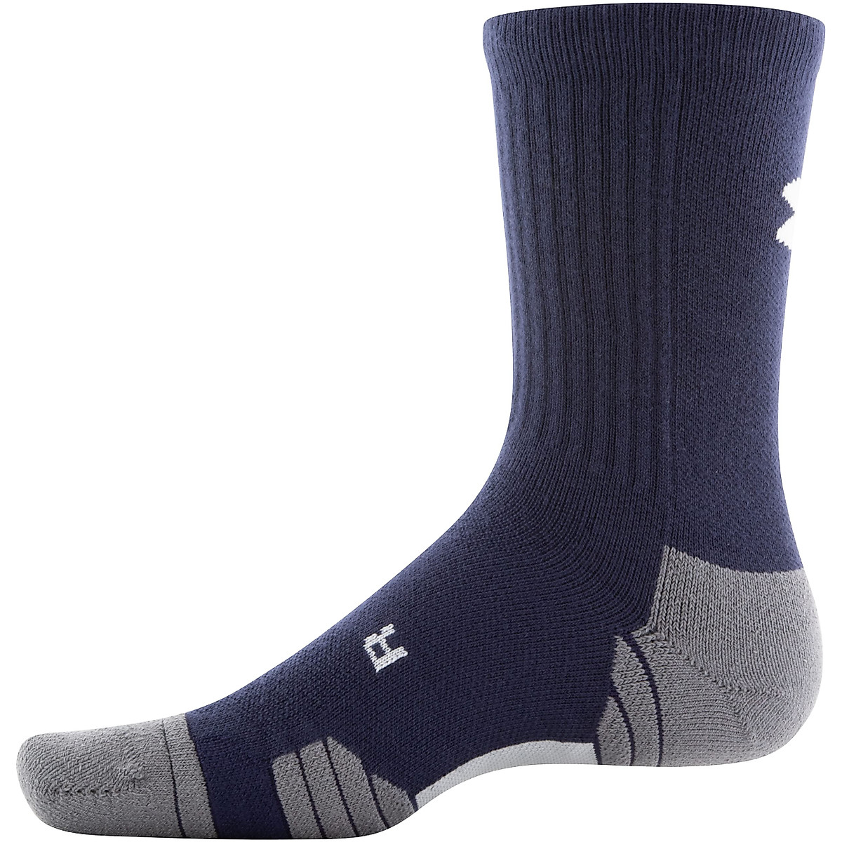 Under Armour Youth Team Crew Socks, 1-Pair, Midnight Navy/Graphite/White, Small