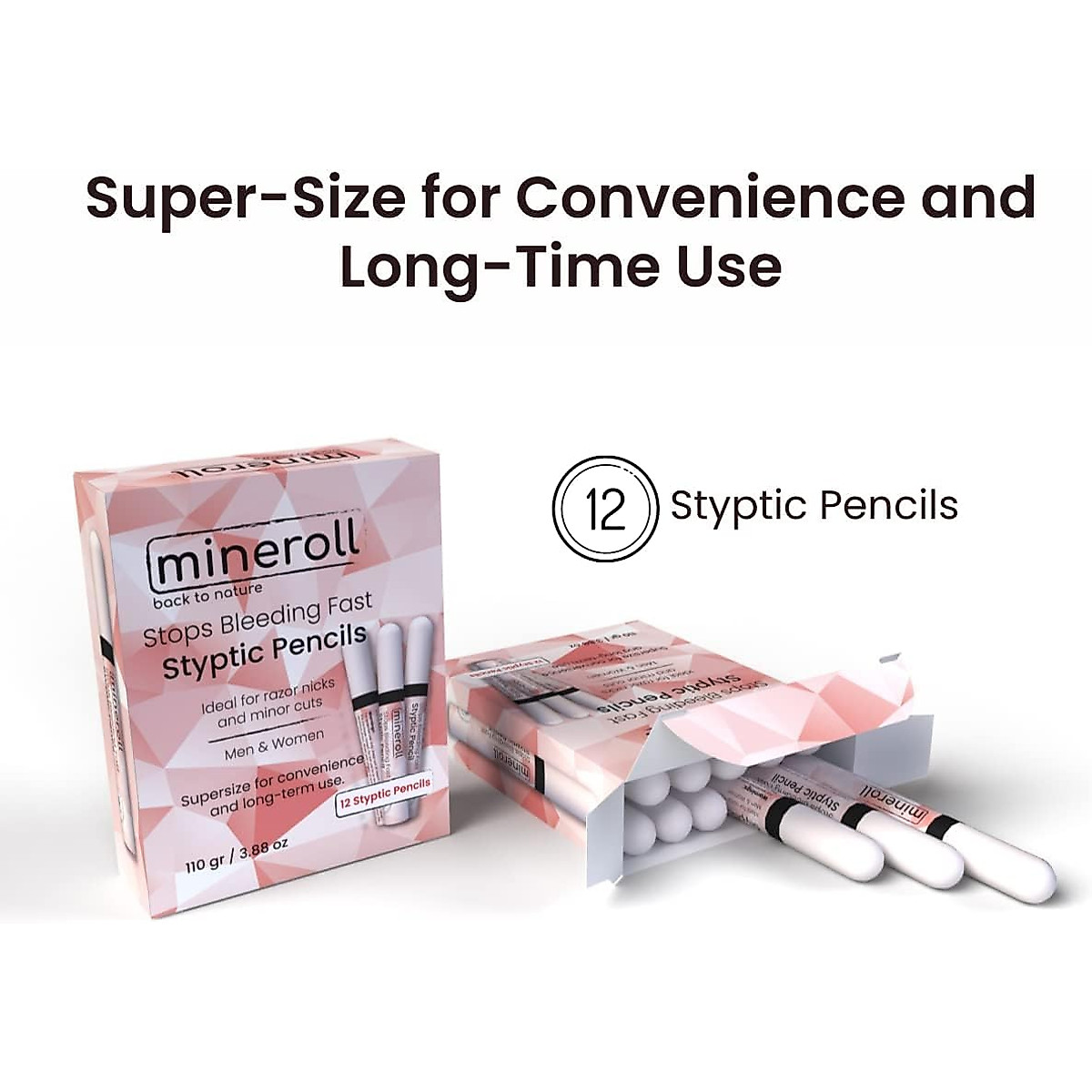 Styptic Pencils Shave Accessories (12 Pencils) Stops Bleeding Fast for Shaving Nicks, Razor Cuts for Men & Women - Sanitary and Great for Barbers or Personal (1)