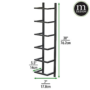 mDesign Modern Decorative Metal 5-Level Wall Mount Towel Rack Holder and Organizer for Storage of Bathroom Towels - Matte Black