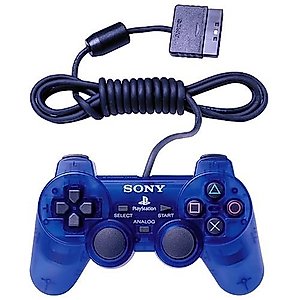 Sony Playstation 2 Dualshock 2 Analog Wired Controller SCPH-10010 - Ocean Blue (Renewed)
