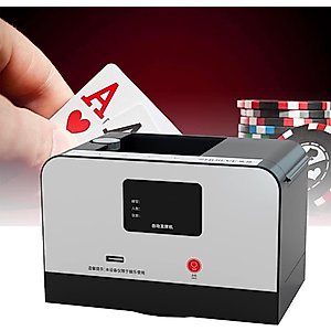 Intelligent Card Dealer Machine, 360°Rotating Fully Automatic Card Dealer Robot Poker Machine, Maximum Deal 2 Decks, Playing Card Shuffler for 2-8 People Game, No Shuffle Function
